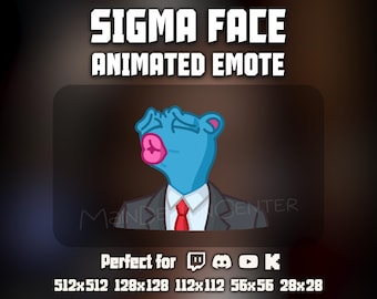 Sigma Animated Emote · Smug Face Emoji · Twitch, Discord, Youtube, Kick ...