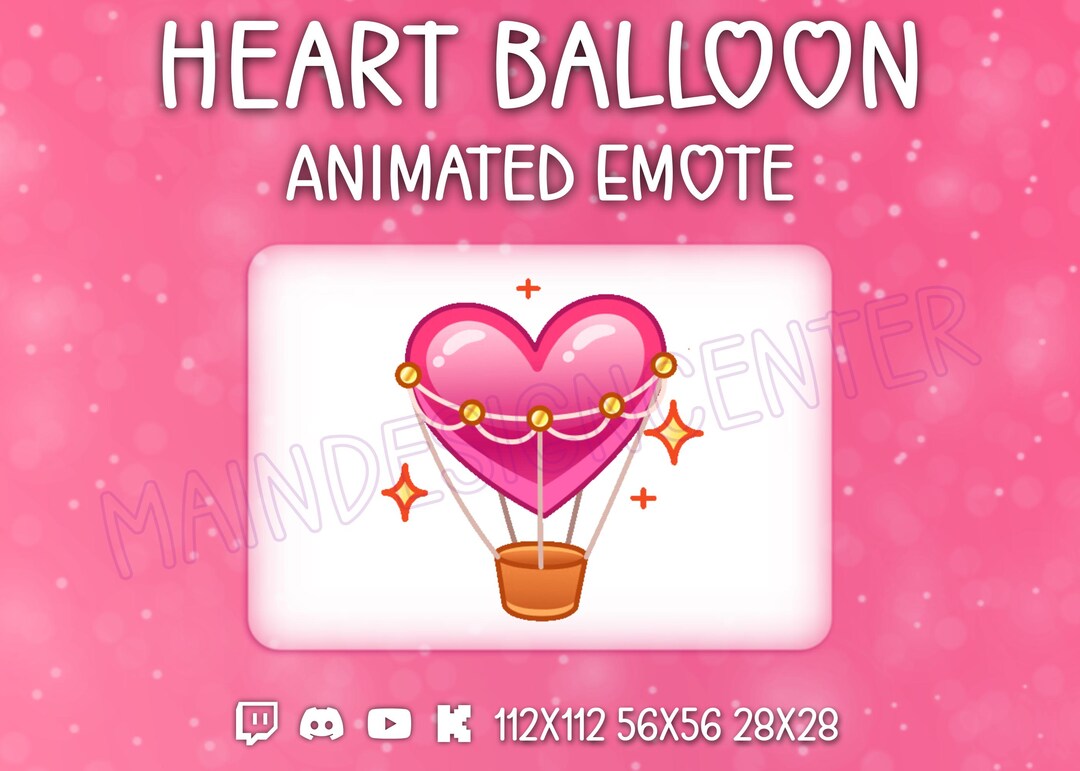 Heart Balloon · Love Emoji · Animated Emote · Valentine's Day Chat ...