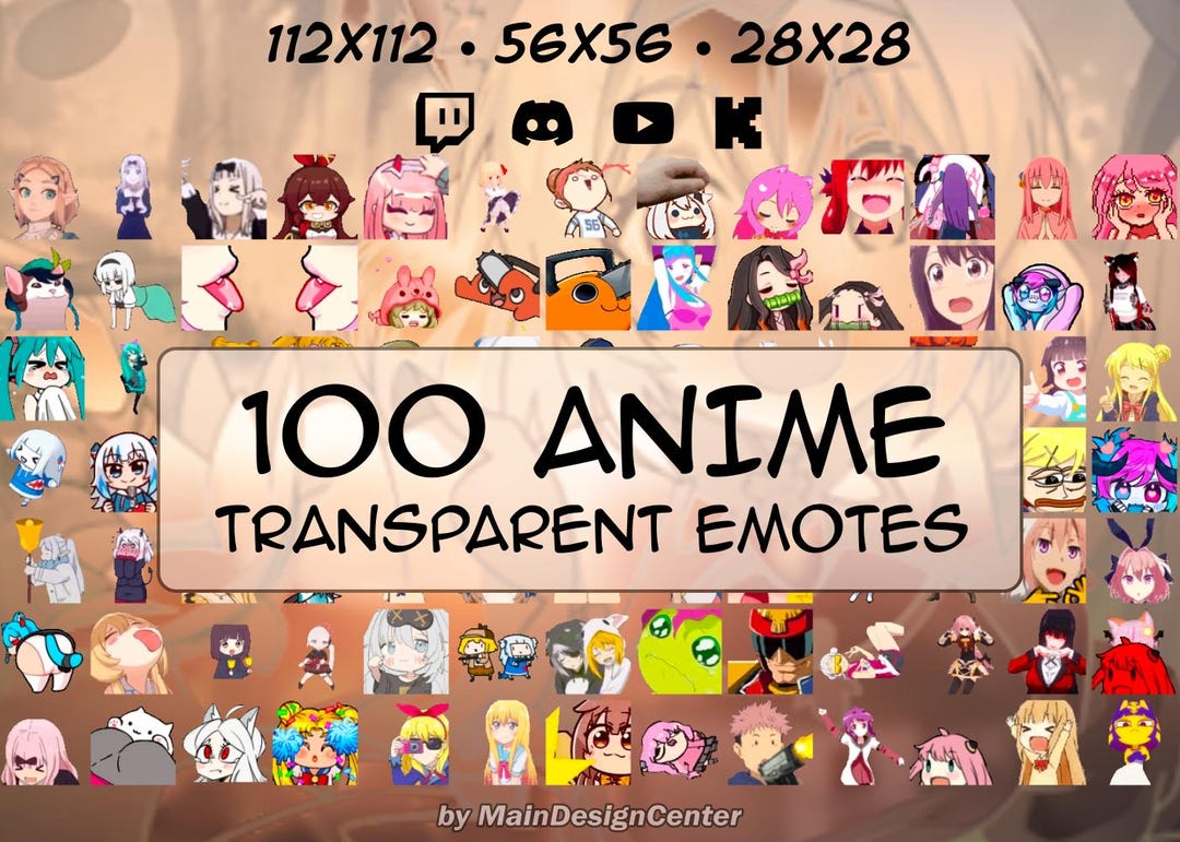 100 Anime Transparent Emotes · Chat Reactions · Twitch, Discord ...