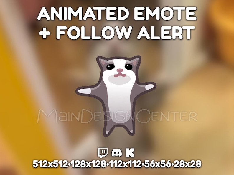 Happy Cat Emote and Follow Alert · Perfect for Twitch, Discord, Kick ...