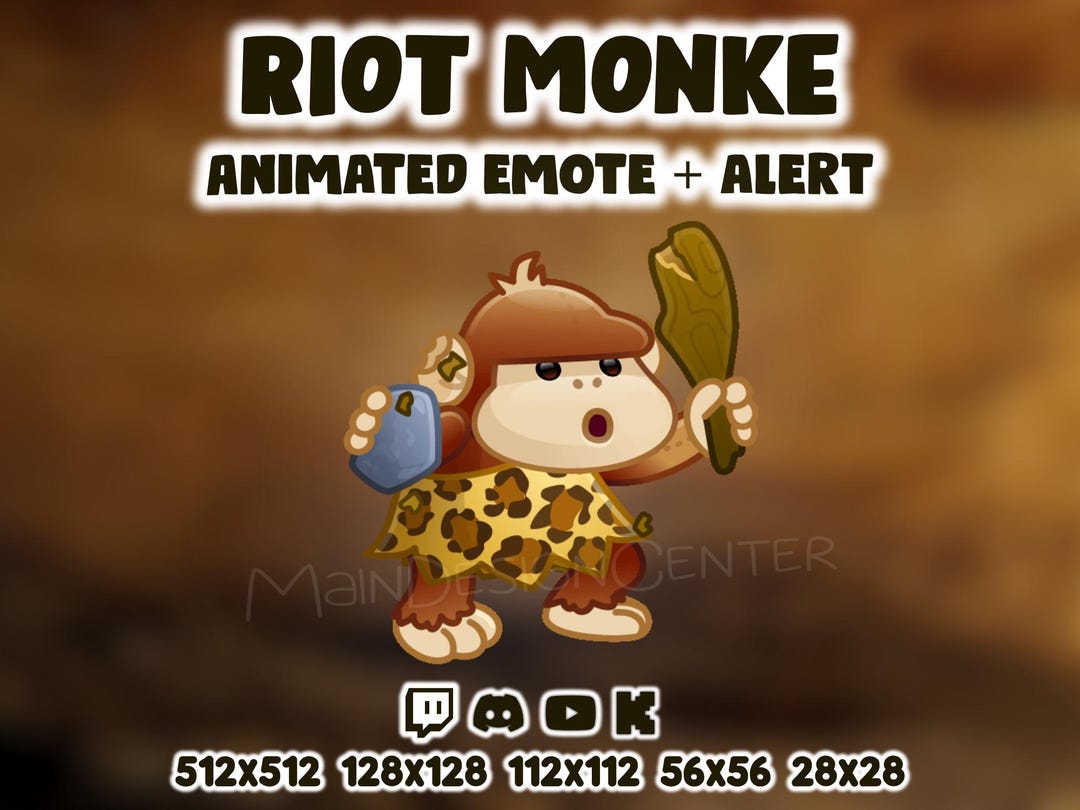 Riot Monke Emote · Animated Emoji · Wild Chat Emoticon · Twitch ...