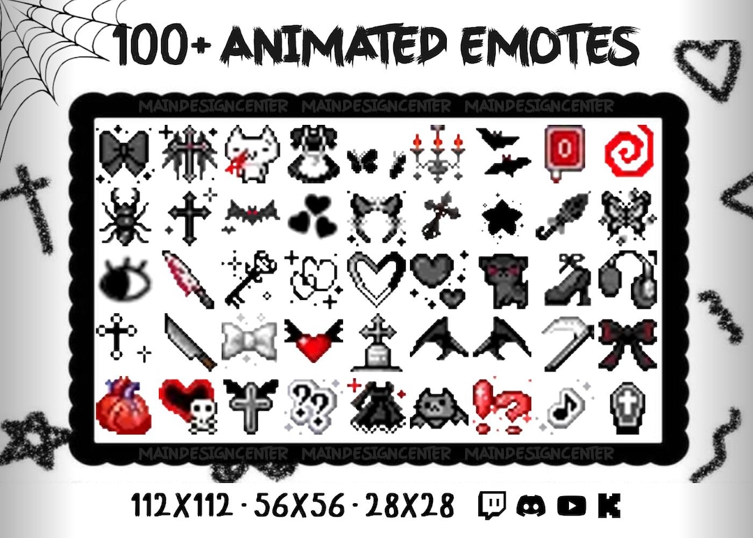 Goth Emotes · Animated Collection · Pixel Emoji · Emoticon Collection ...