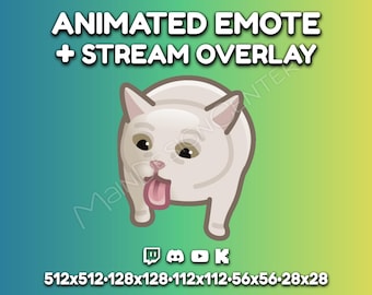 Vomit Cat Animated Emote · Perfect for Twitch, Discord, Youtube, Kick ...
