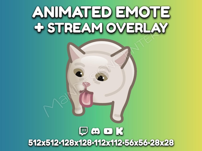 Vomit Cat Animated Emote · Perfect for Twitch, Discord, Youtube, Kick ...