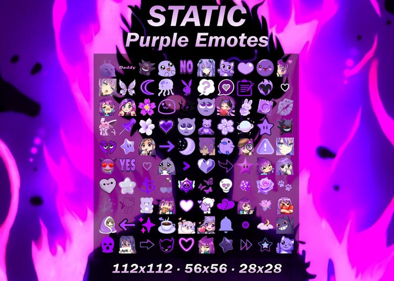 Purple Emotes Collection · Animated and Static · Twitch, Discord ...