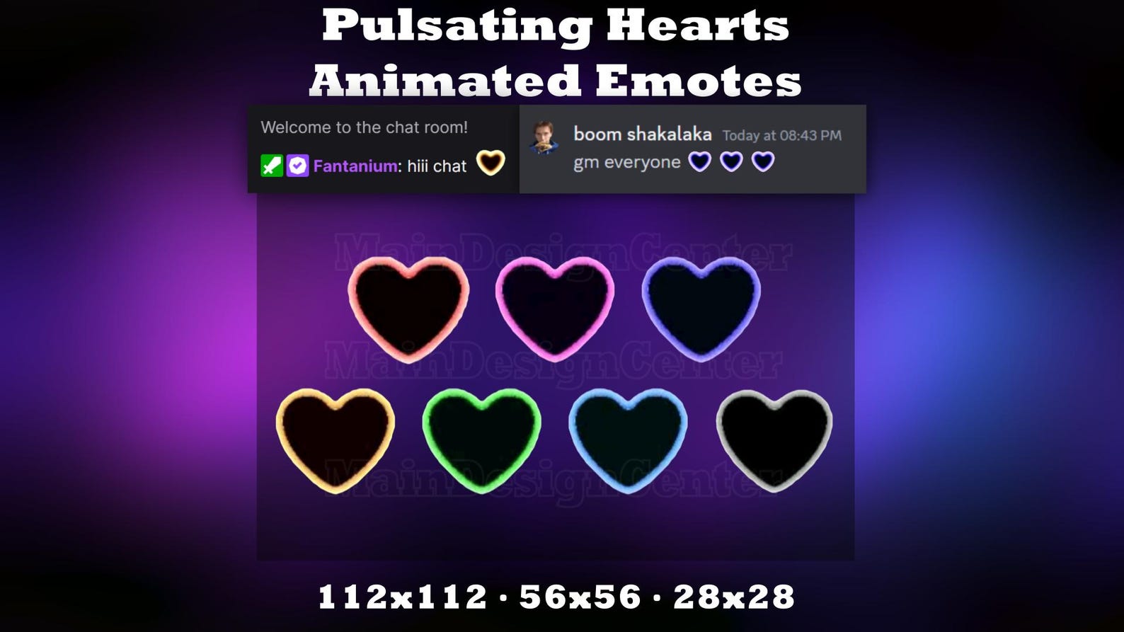 Pulsating Hearts Love Animated Emotes Twitch, Discord, Youtube, Kick ...