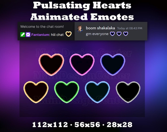 Pulsating Hearts Love Animated Emotes Twitch, Discord, Youtube, Kick ...