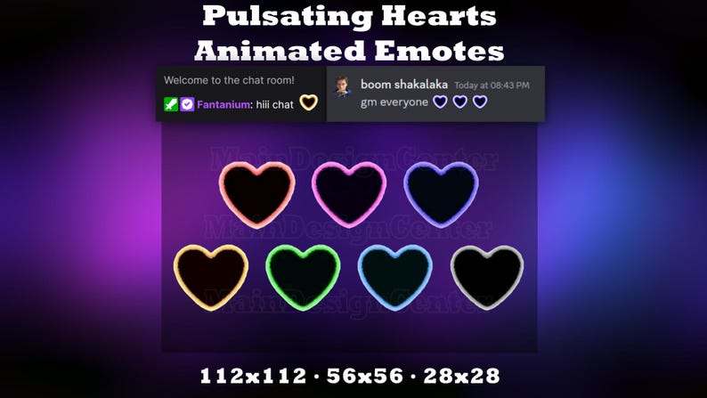 Pulsating Hearts Love Animated Emotes Twitch, Discord, Youtube, Kick ...