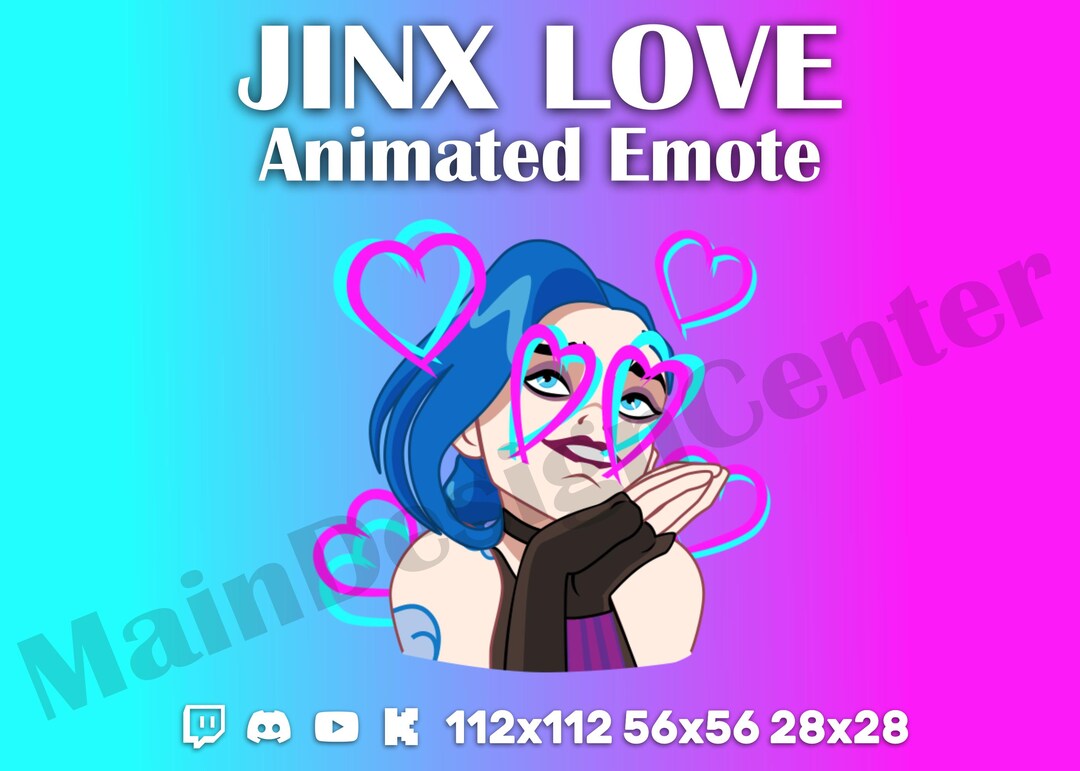 Jinx Love Arcane Emote Animierte Emotes Chat Anime Emoticon Discord ...