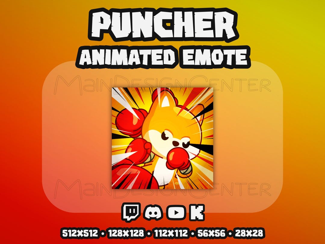 Puncher Animated Emote · Hype Animal Emoji · Twitch, Discord, Kick ...