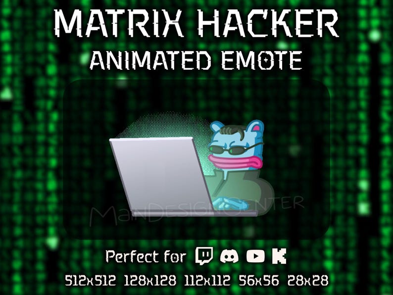 Matrix Hacker Animated Emote · Coding Emoji · Twitch, Discord, Youtube ...