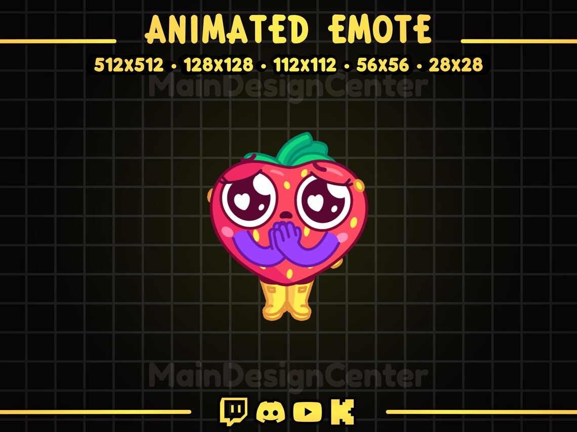 Sad Berry Animated Emote · Kawaii Strawberry Emoji · Crying Chat ...