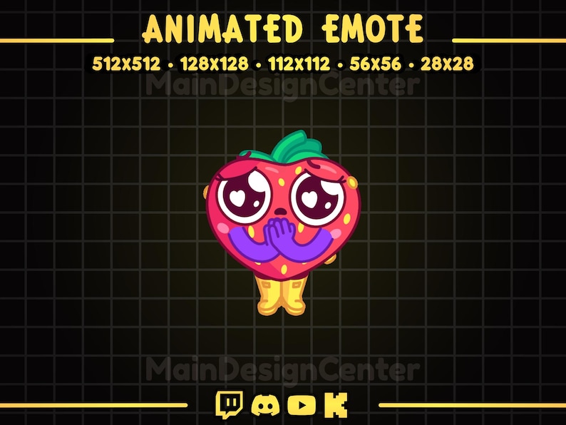 Sad Berry Animated Emote · Kawaii Strawberry Emoji · Crying Chat ...