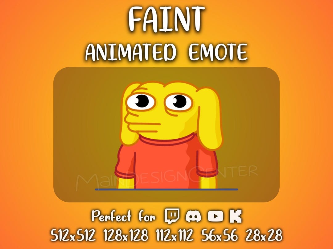 Faint Animated Emote · Yellow Orange Red Emoji · Twitch, Discord ...