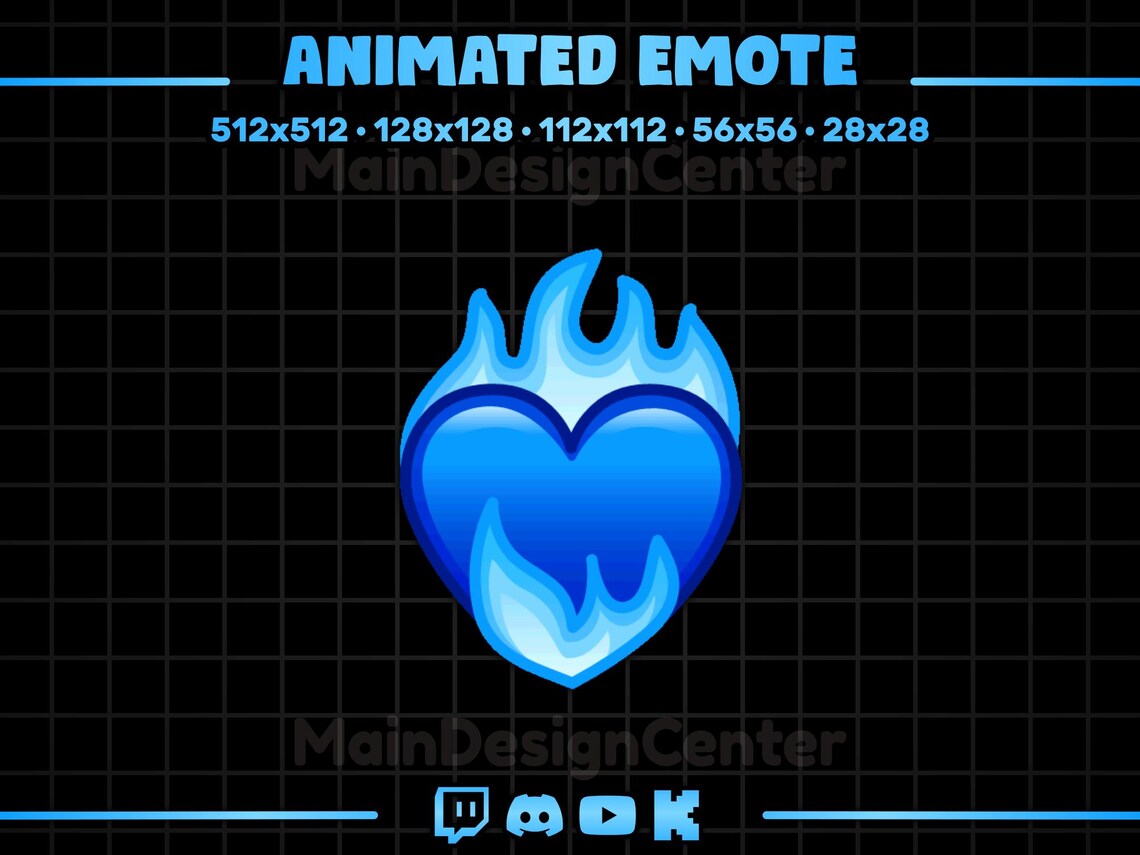 Blue Heart Animated Emote Chat Emoticon Twitch, Discord, Youtube, Kick ...