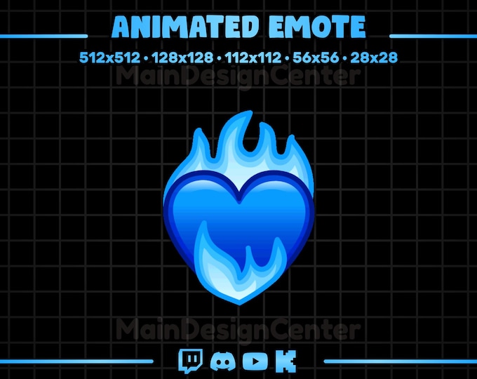 Blue Heart Animated Emote Chat Emoticon Twitch, Discord, Youtube, Kick ...