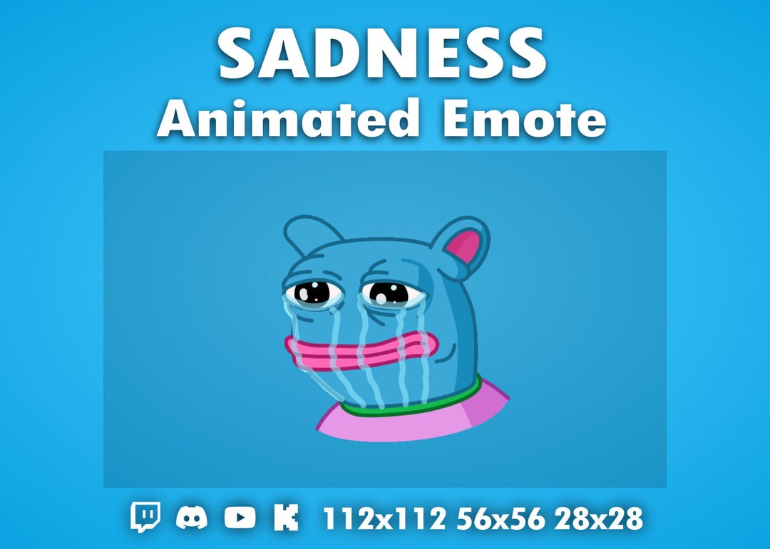 Crying Face · Animated Emote · GIF Chat Emoticon · Twitch, Discord ...