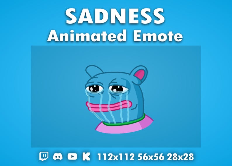 Crying Face · Animated Emote · GIF Chat Emoticon · Twitch, Discord ...