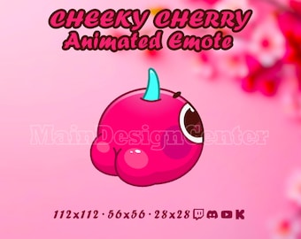 Cheeky Cherry Playful Animated Emote GIF Chat Emoticon Twitch, Discord ...
