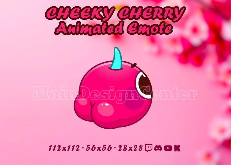Cheeky Cherry Playful Animated Emote GIF Chat Emoticon Twitch, Discord ...