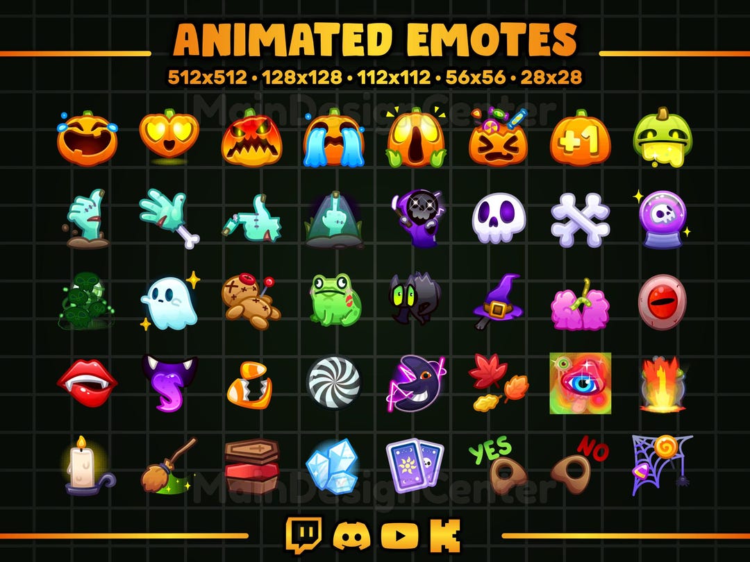 Spooky Animated Emotes · Cute Halloween Emoji · Twitch, Discord ...