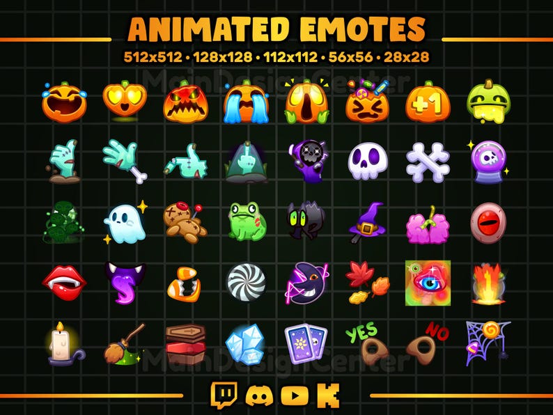 Halloween Animated Emotes · Twitch, Discord, Youtube, Kick · Cute ...