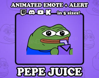Pepe Juice Animated Emote · Peeposip Emoji · Pepega Emoticon · Meme ...