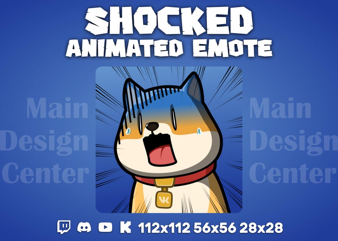 Shocked Shiba Inu · Animated Emote · GIF Chat Emoticon · Twitch ...