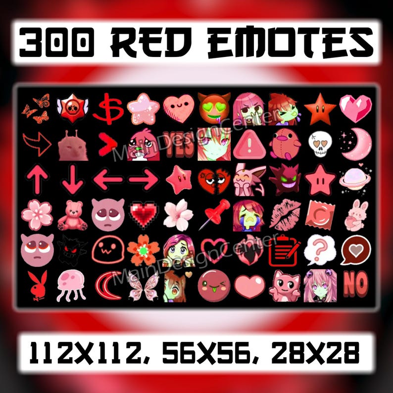 Coleção de Emotes Vermelhos · Animados e Estáticos · Twitch, Discord ...