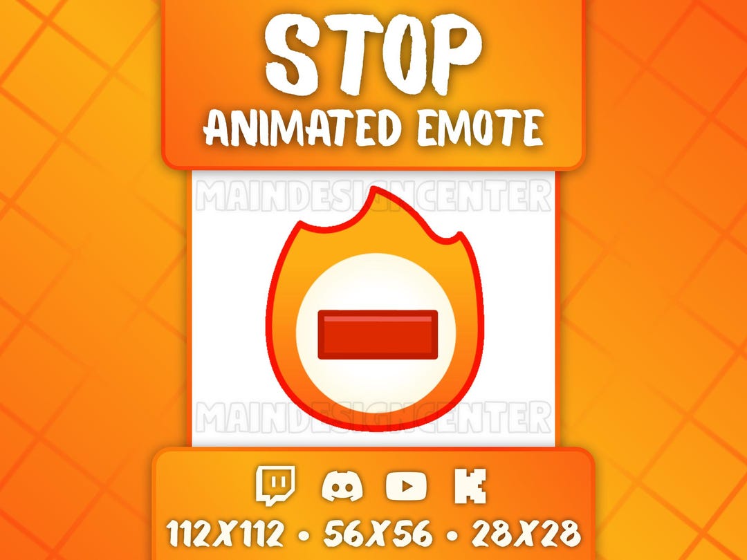 STOP Animated Emote · Emoji for Moderation · Twitch, Discord, Youtube ...