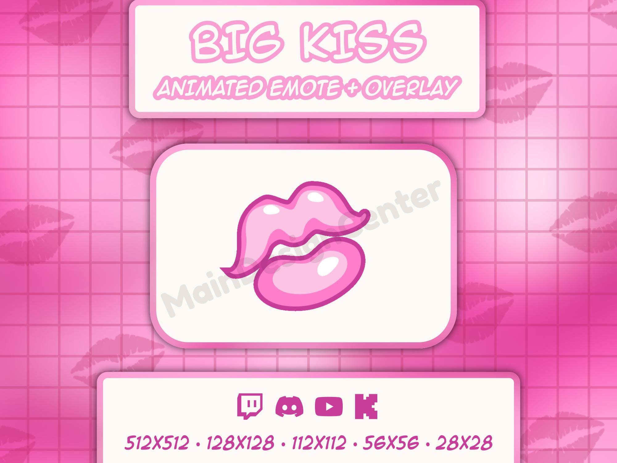 BIG KISS · Animated Emote · Chat Love Emoji · Twitch, Discord, Youtube ...
