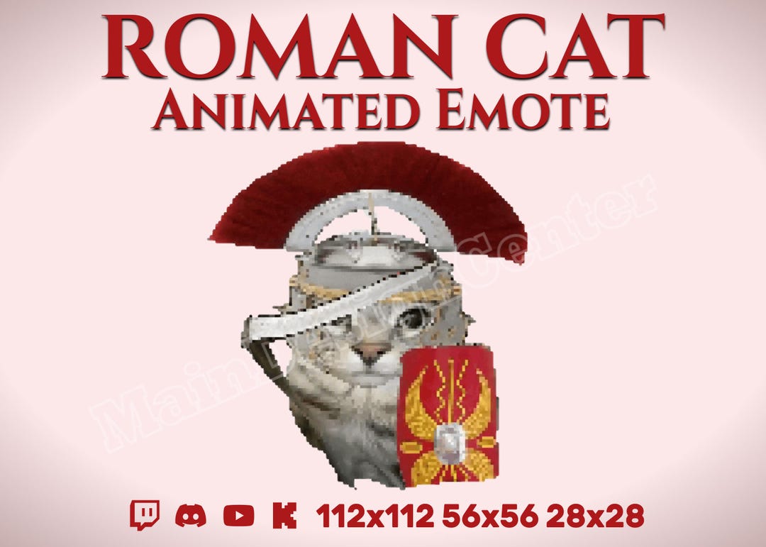 Roman Cat · Animated Emote · Chat Raid Emoticon · Twitch, Discord ...