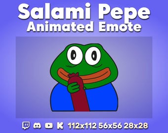 Salami Pepe Meme Animated Emote GIF Chat Emoticon Twitch, Discord ...