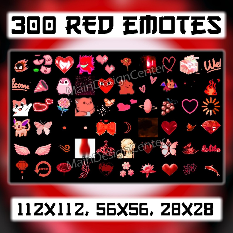 Coleção de Emotes Vermelhos · Animados e Estáticos · Twitch, Discord ...