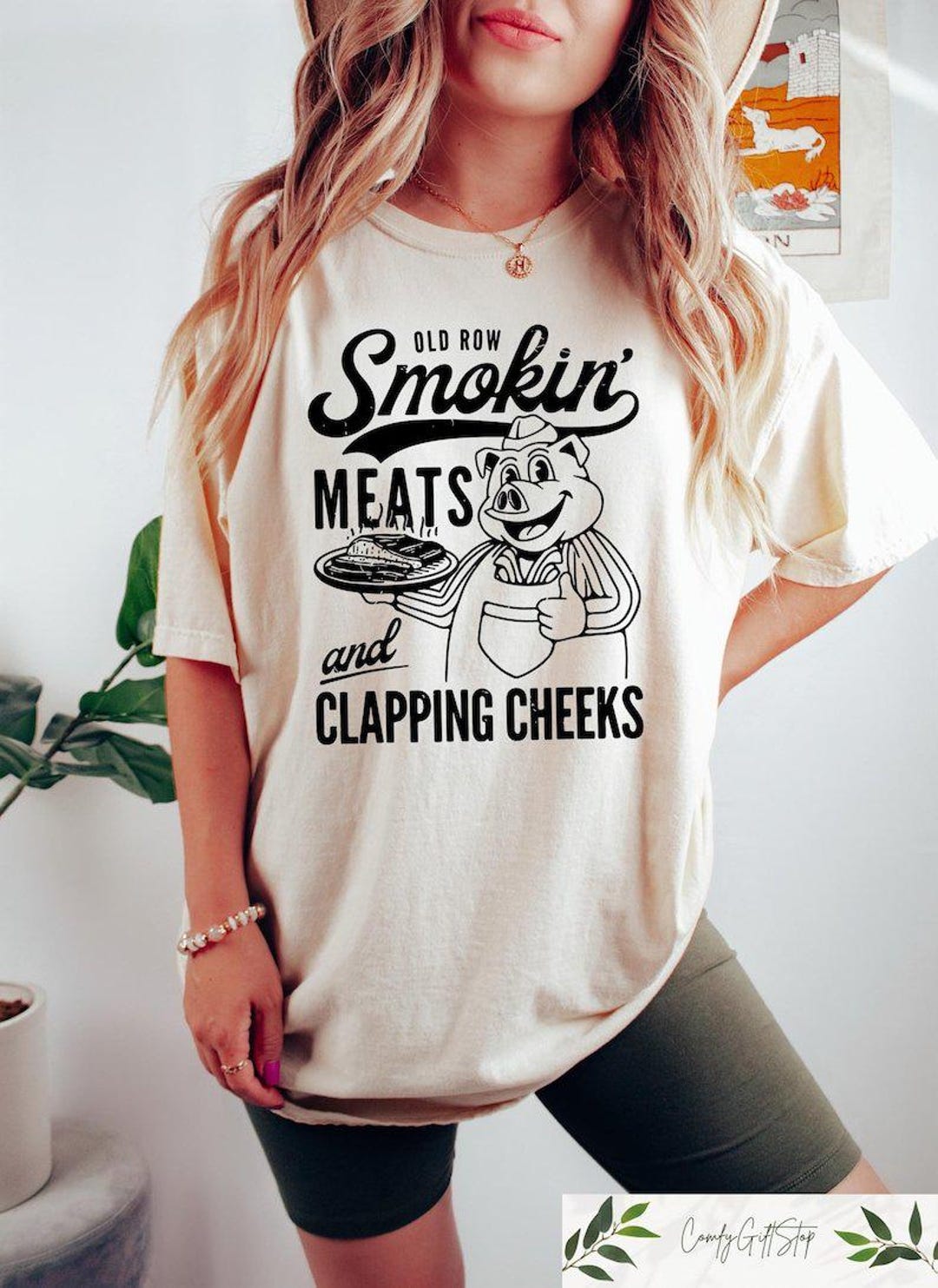 Old Row Smokin' Meats and Clapping Cheeks T-shirt, Summer Cookout Gift ...