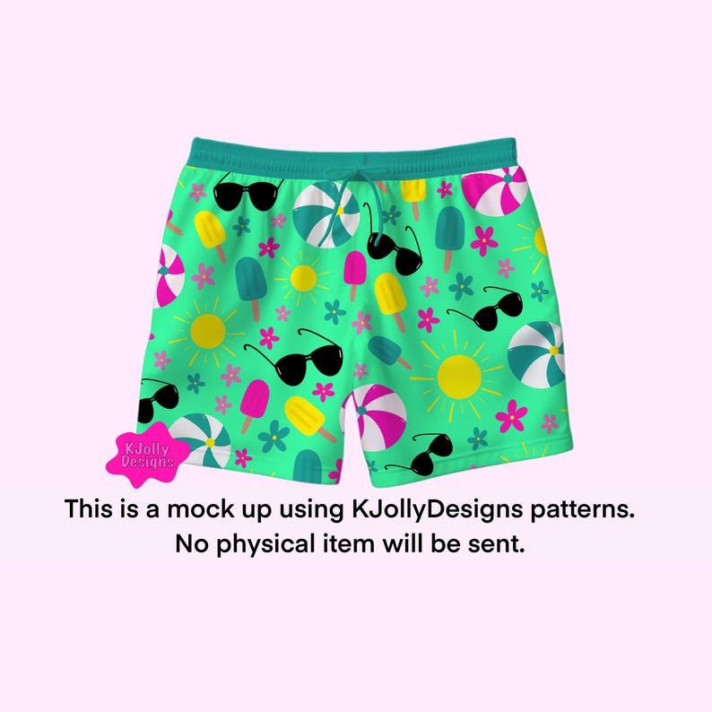 Summer Fun Seamless Pattern 300 DPI PNG File Digital Instant Download ...