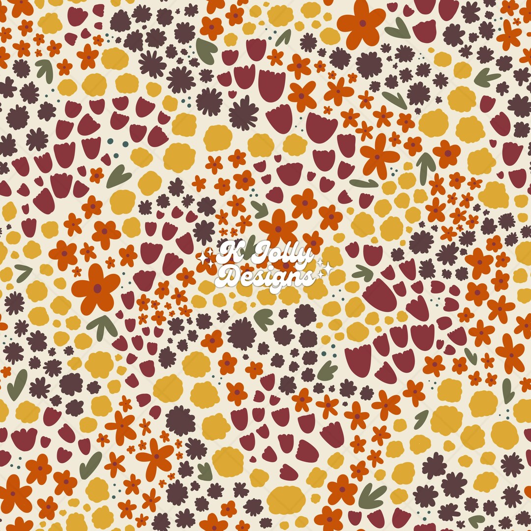Fall Ditsy Floral Seamless, Autumn Floral Pattern, Fall Floral Seamless ...