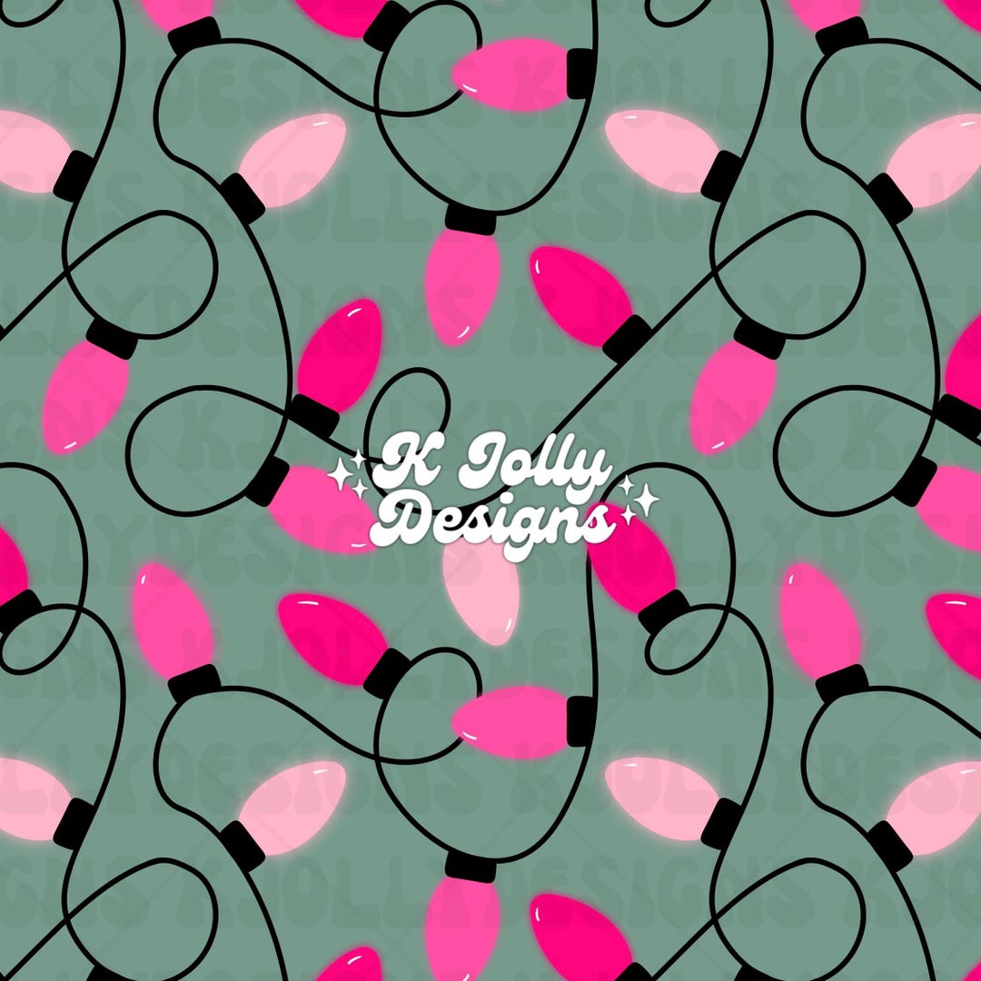 Pink Christmas Seamless Pattern, Christmas Lights Seamless, Pinkmas ...