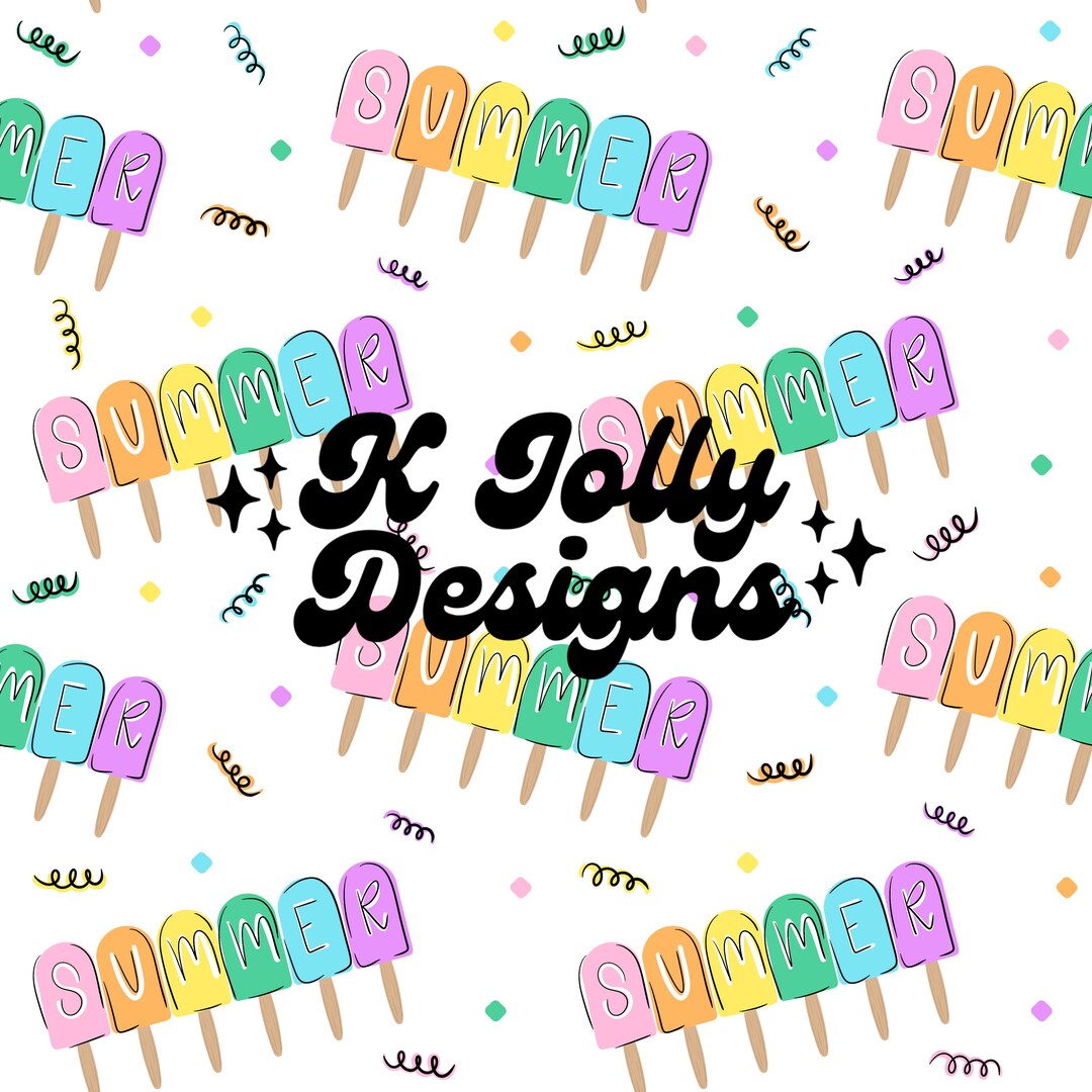 Rainbow Summer Popsicle Seamless File, Cute Summer Popsicle Png ...
