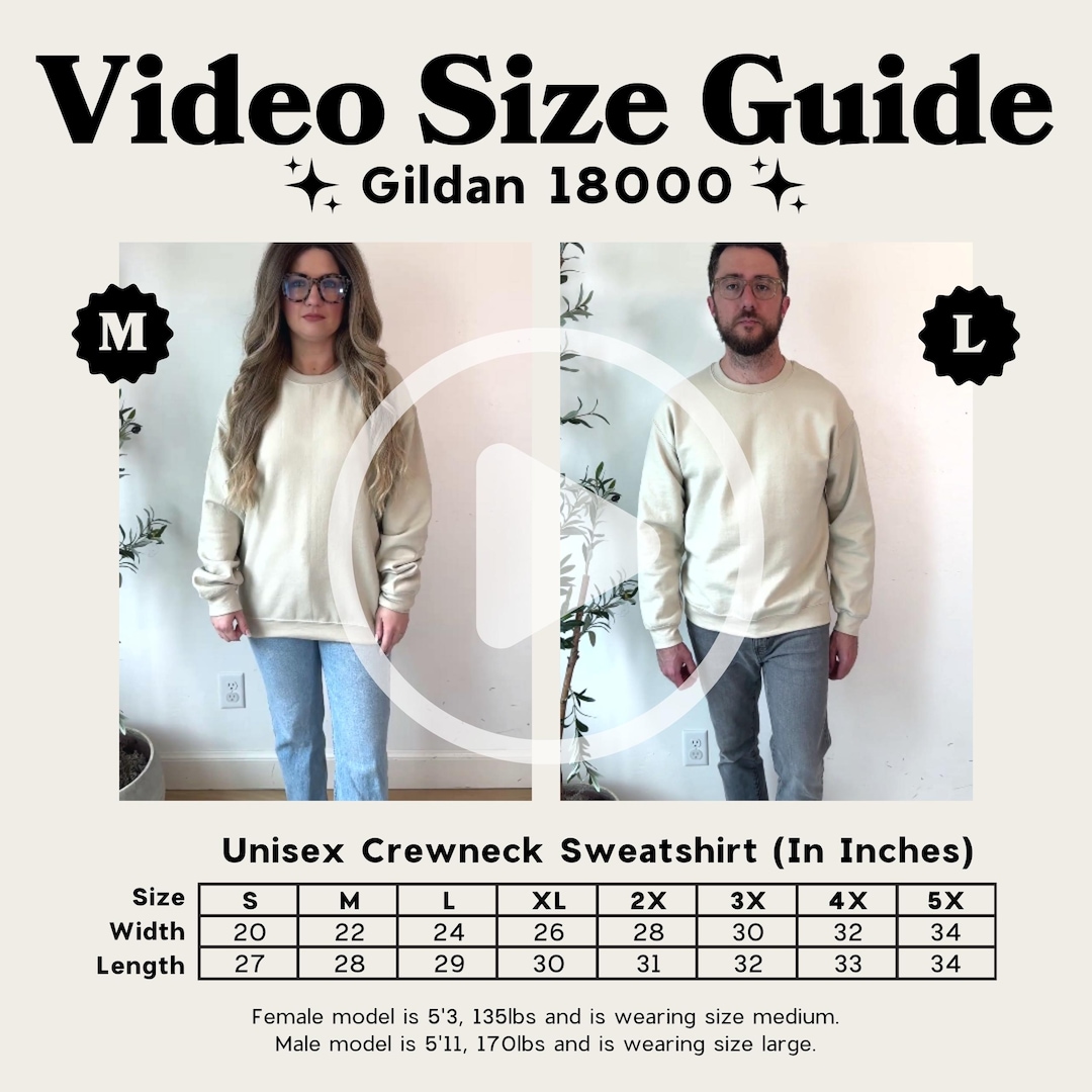 Gildan 18000 Size Guide, Video Size Chart, Gildan Video Size Chart Men ...