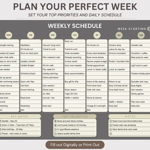 Fillable Weekly Schedule Planner – Printable A4 & US Letter (digital ...