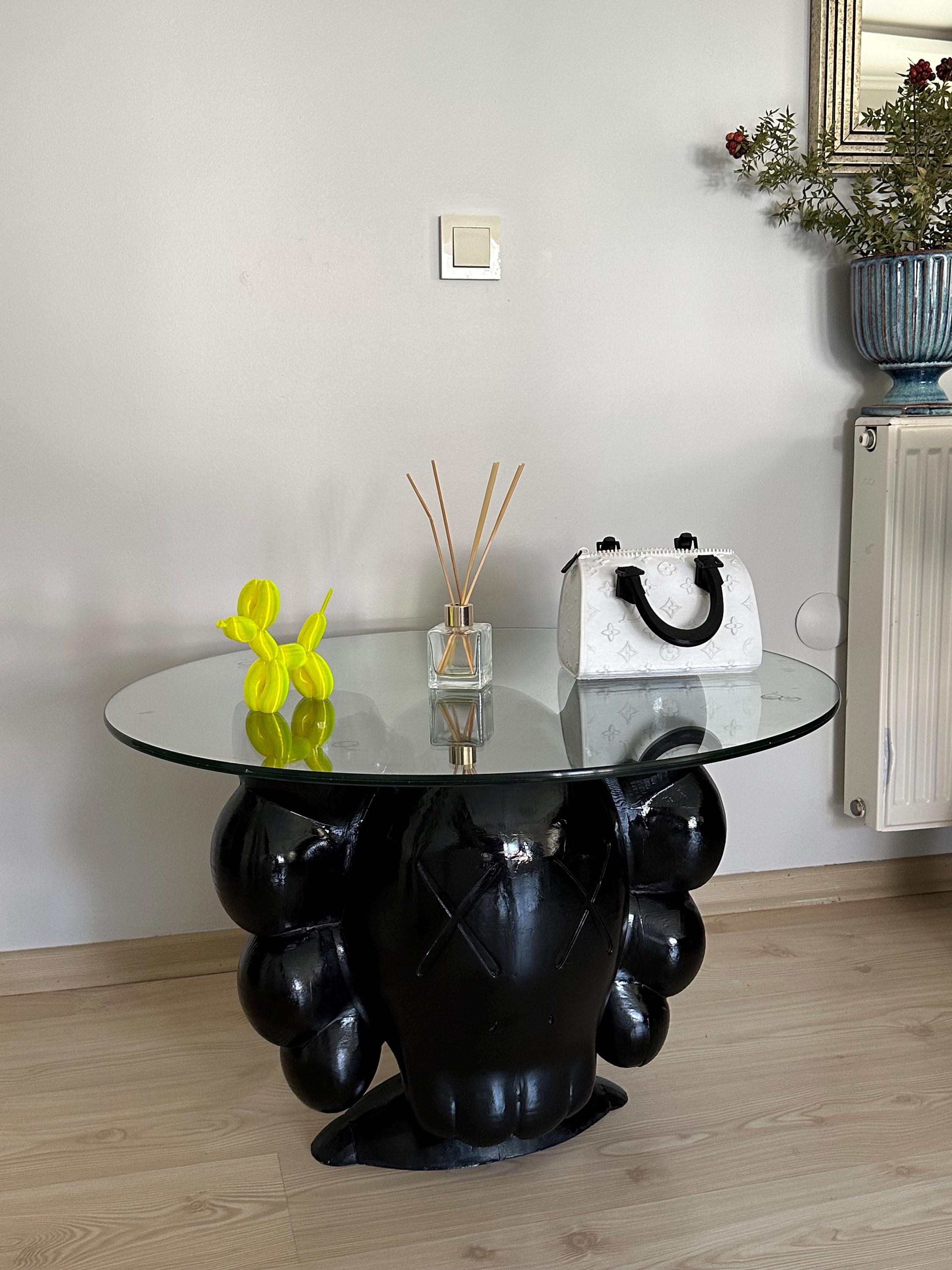 KAWS Head Shaped Coffee Table With Plexiglass Top – Unique and Modern ...
