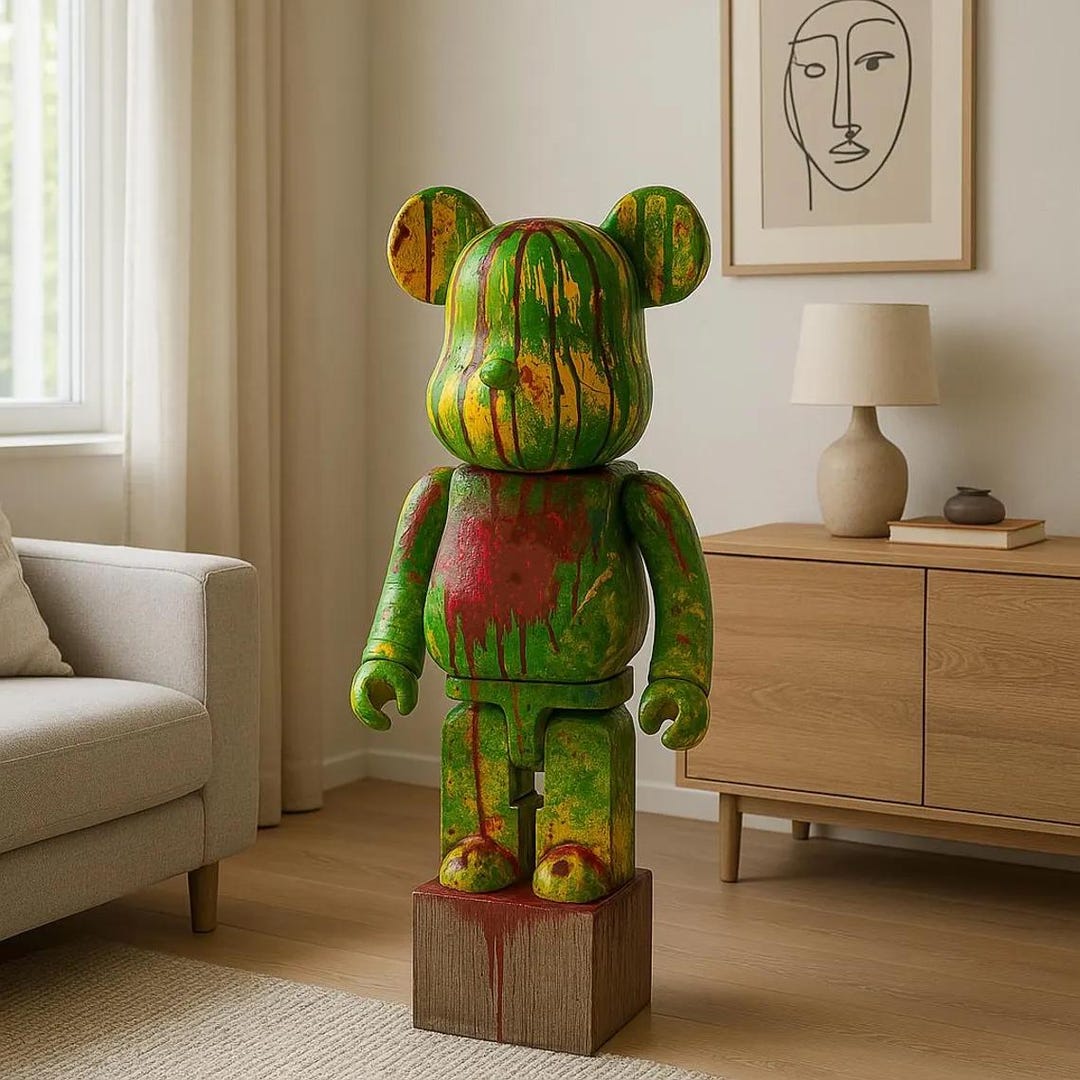 Battle Damaged Bearbrick Figure, Custom Bearbrick Art Toy, Limited ...