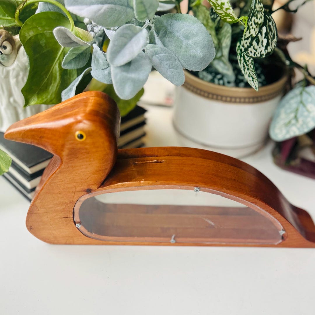 Vintage Wooden Duck Bank, MCM Decor, Collectible Banks, Farmhouse Decor ...