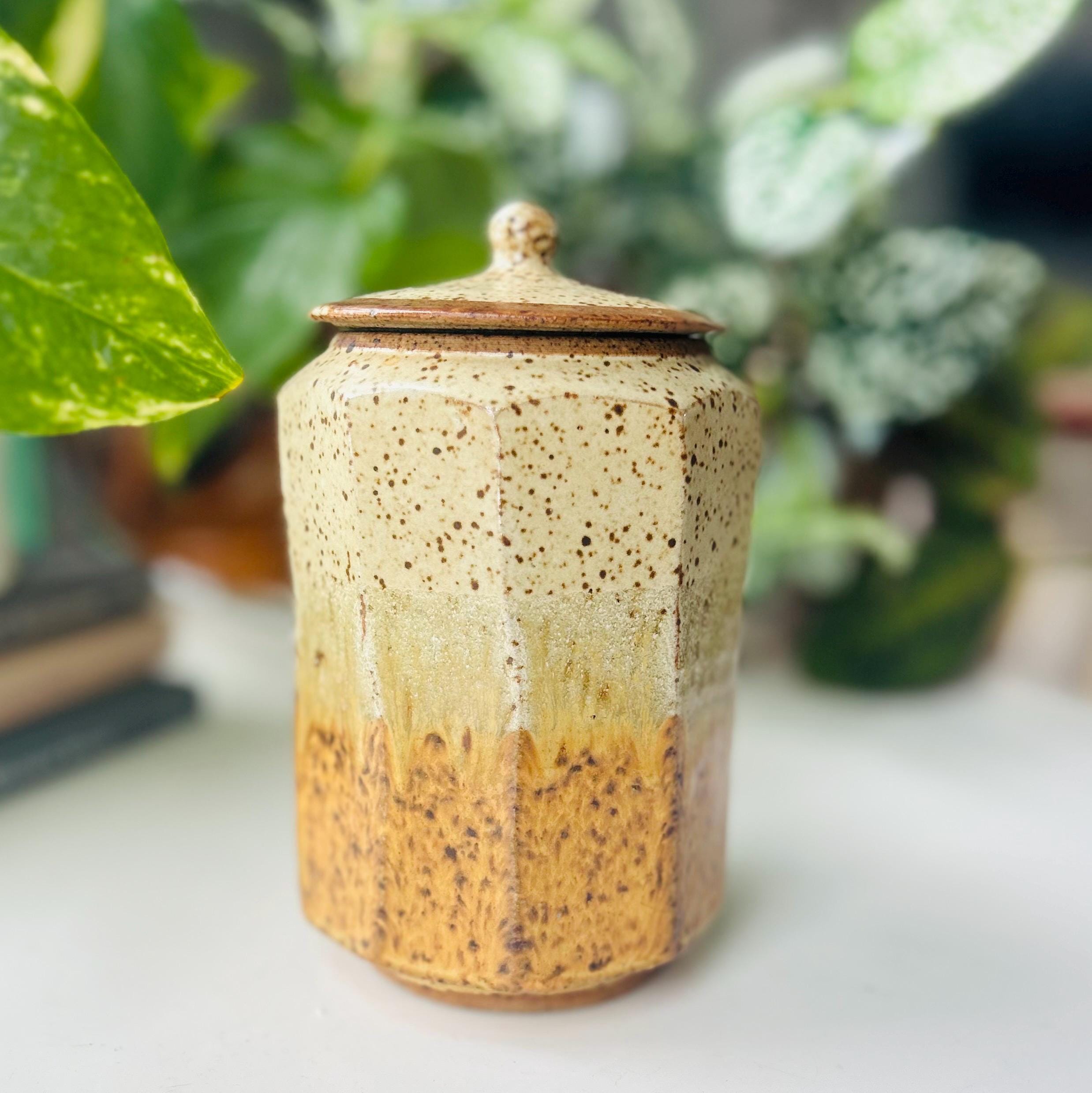 Handmade, Ceramic Pottery Jar With Lid, Farmhouse Kitchen, Cottagecore ...