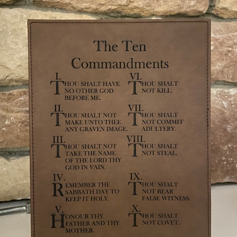 Ten Commandments Wooden Plaque - Etsy
