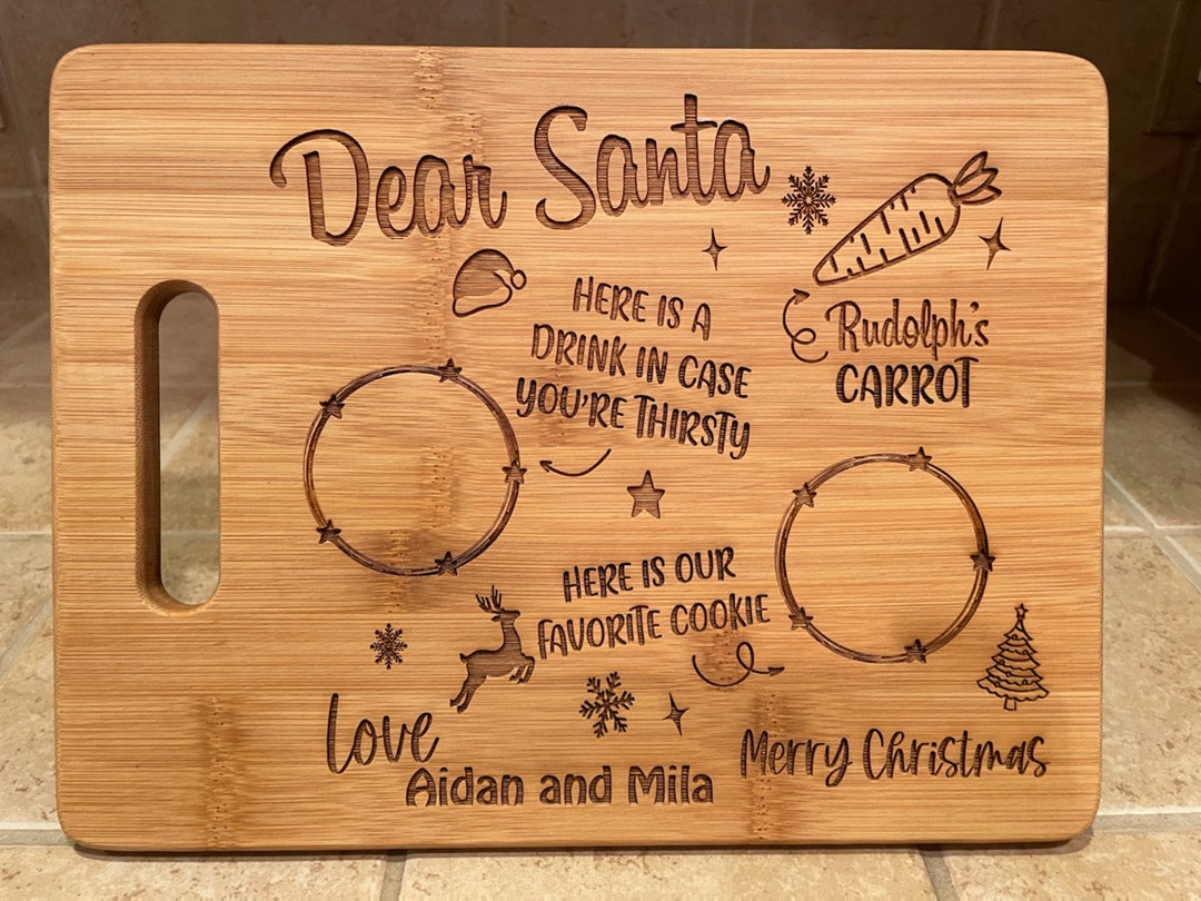 Dear Santa - Cookies and Milk Personalized Board - Etsy
