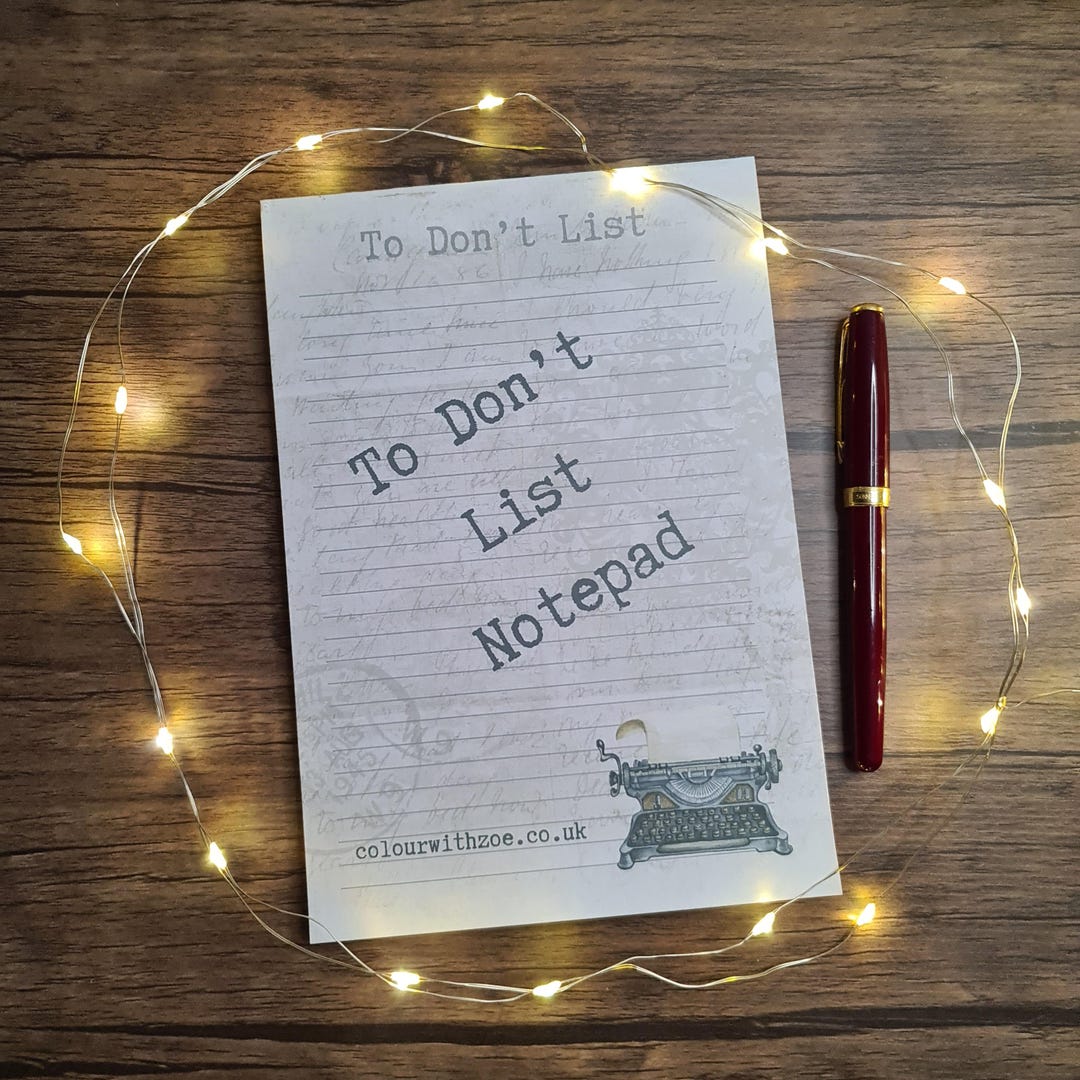 A5 to Don't List Notepad - Mechanical Typewriter - Notepad - Notebook ...