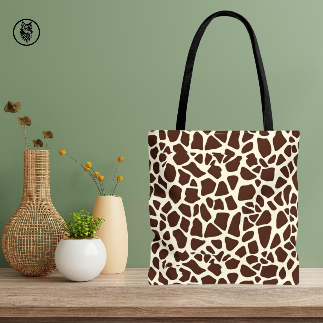 Safari Giraffe Spots Tote Bag - Colorful, Durable, Reusable, Eco ...