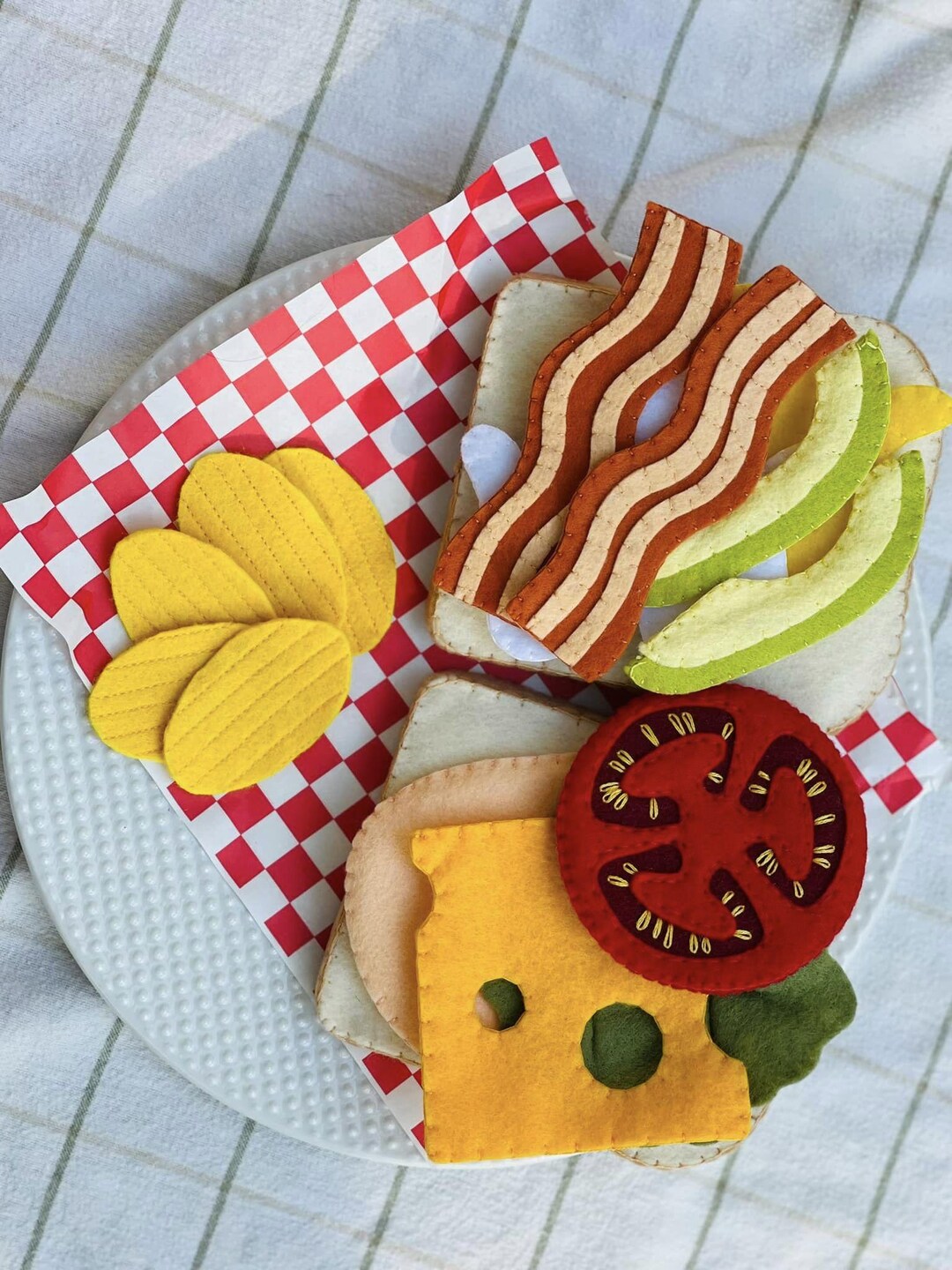 Montessori Felt Sandwhich Play Set-handmade Pretend Food for Toddlers ...